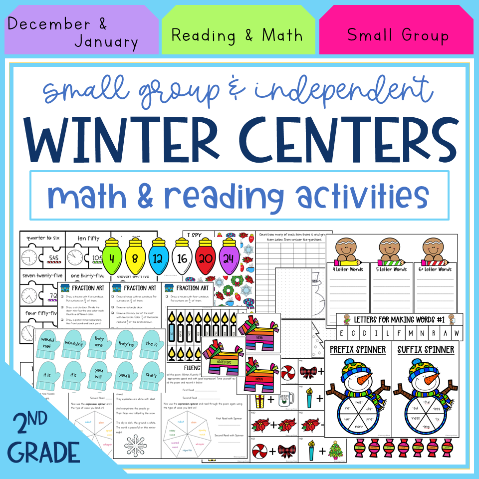 Winter Reading and Math Centers 2nd Grade – Learning With Lexie
